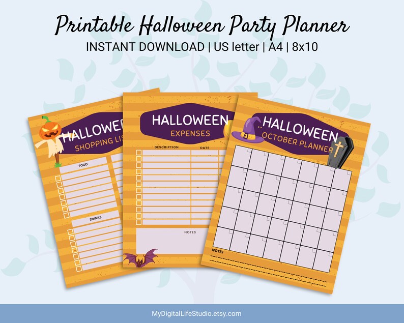 Printable Halloween Planner | Party Planner | Weekly | Monthly | Daily ...