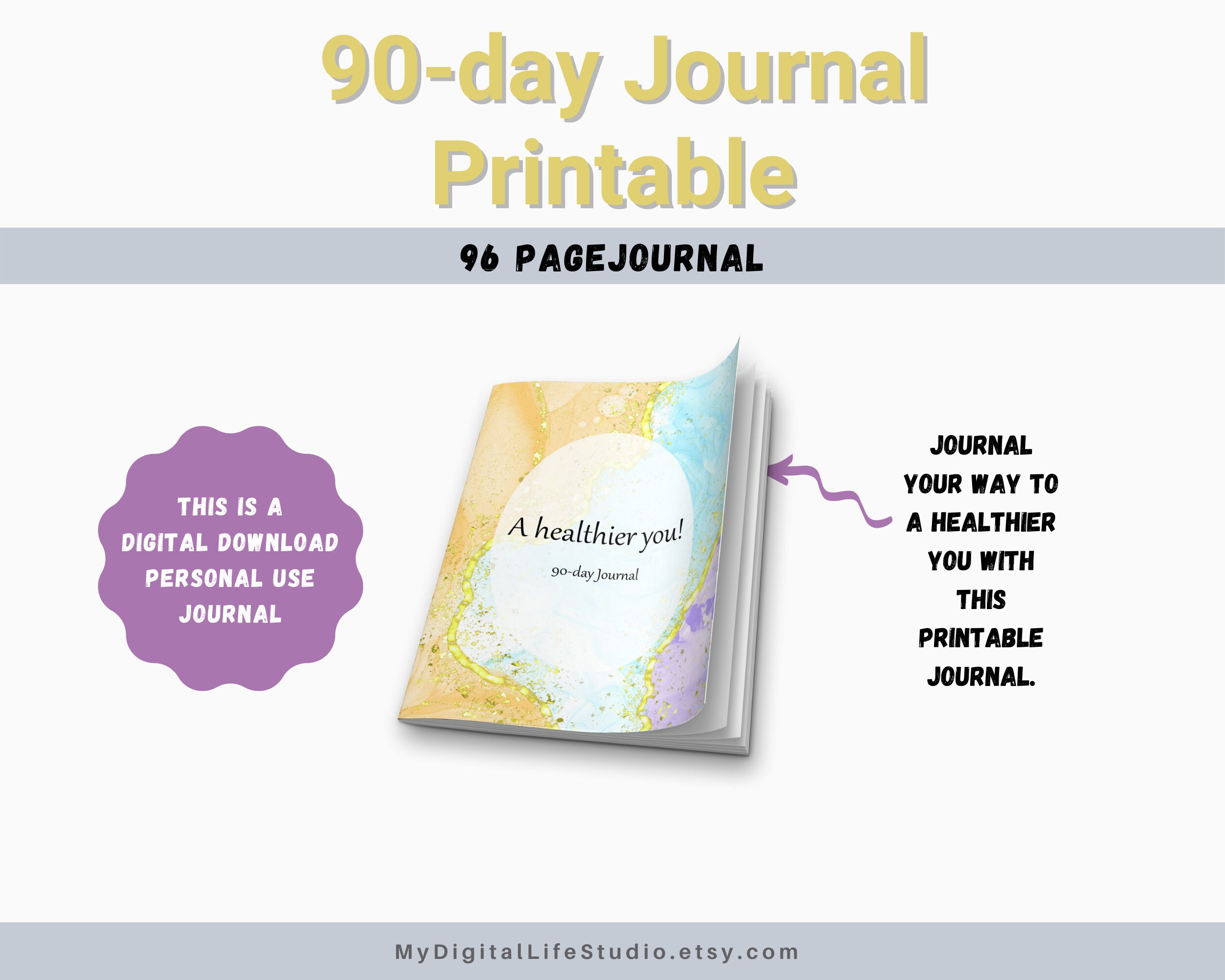 Printable Journal | 90-day Journal | Prompts | Healthy Choices ...