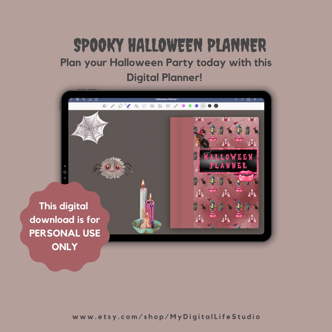 Digital Planner- Halloween Planner, Party Planning, Digital Stickers ...