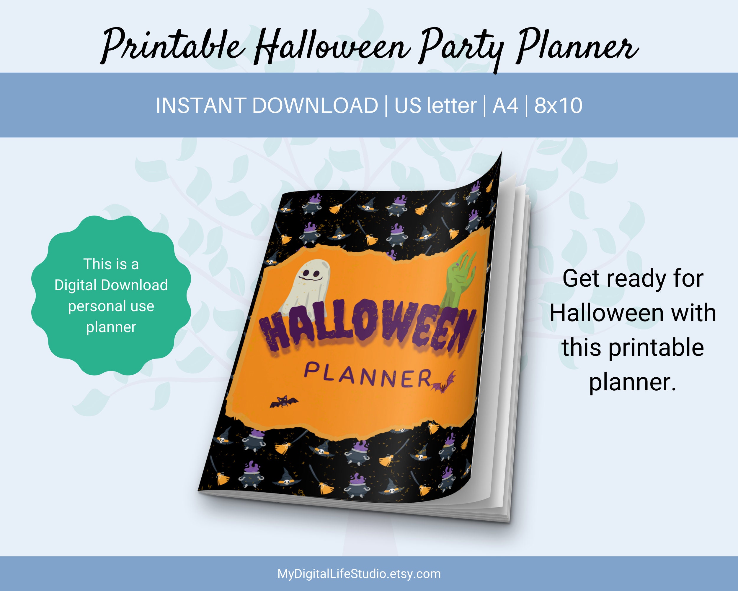 Printable Halloween Planner | Party Planner | Weekly | Monthly | Daily ...