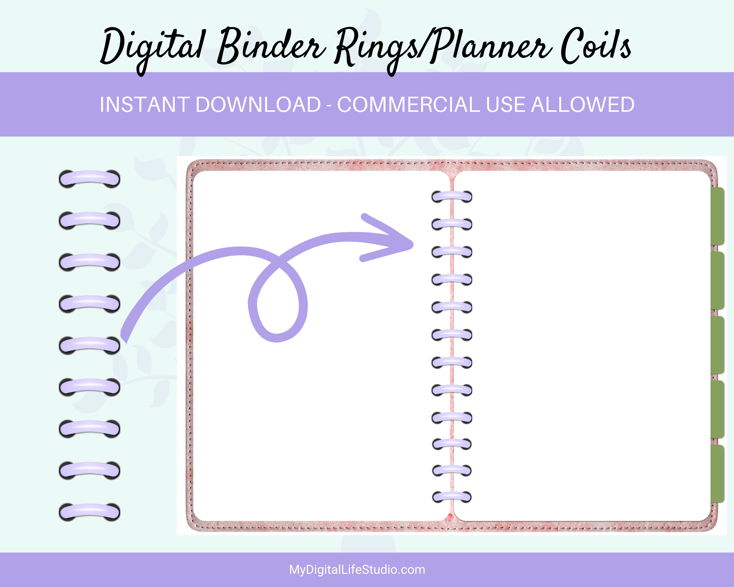 Pastel Colored Binder Rings Digital Planner Wire Coils for Digital ...