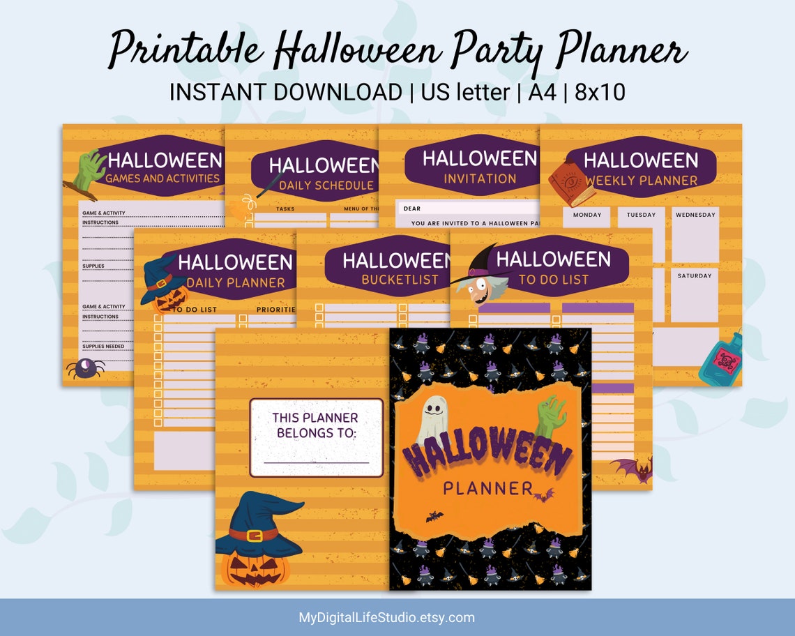 Printable Halloween Planner | Party Planner | Weekly | Monthly | Daily ...