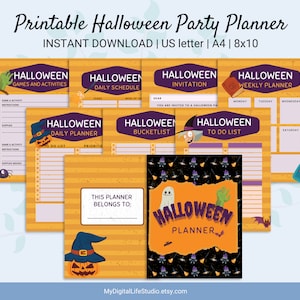 Printable Halloween Planner | Party Planner | Weekly | Monthly | Daily ...