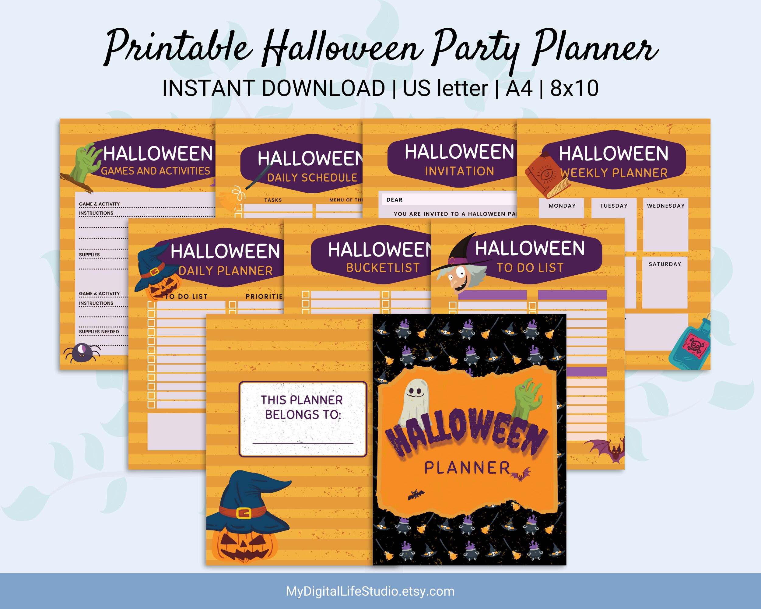 Printable Halloween Planner | Party Planner | Weekly | Monthly | Daily ...
