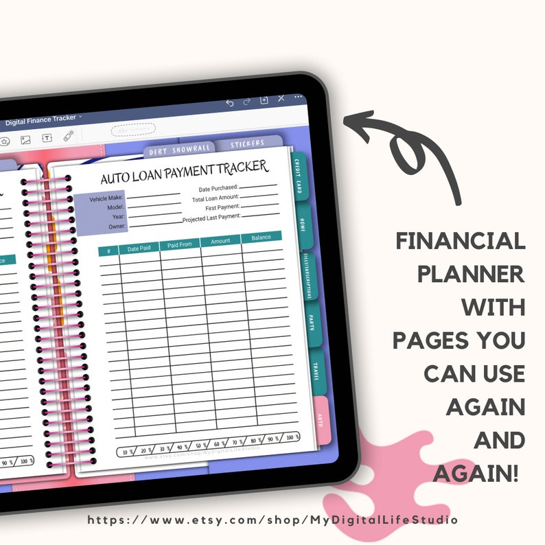 Digital Planner Bundle - Financial Planner, Digital Notebook, Digital ...