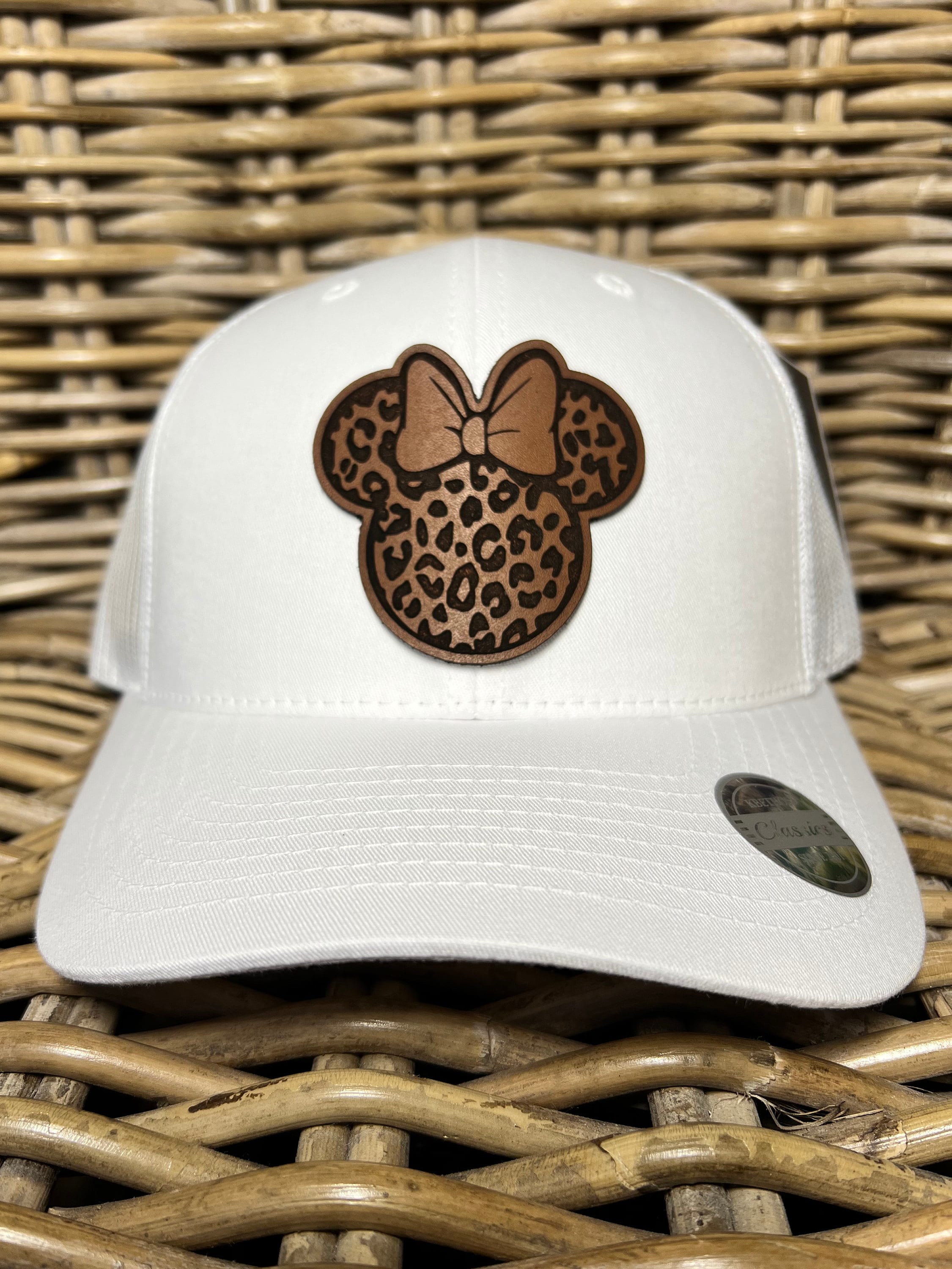 Custom Leather Patch Minnie Mouse Cheetah Print Hat - Etsy