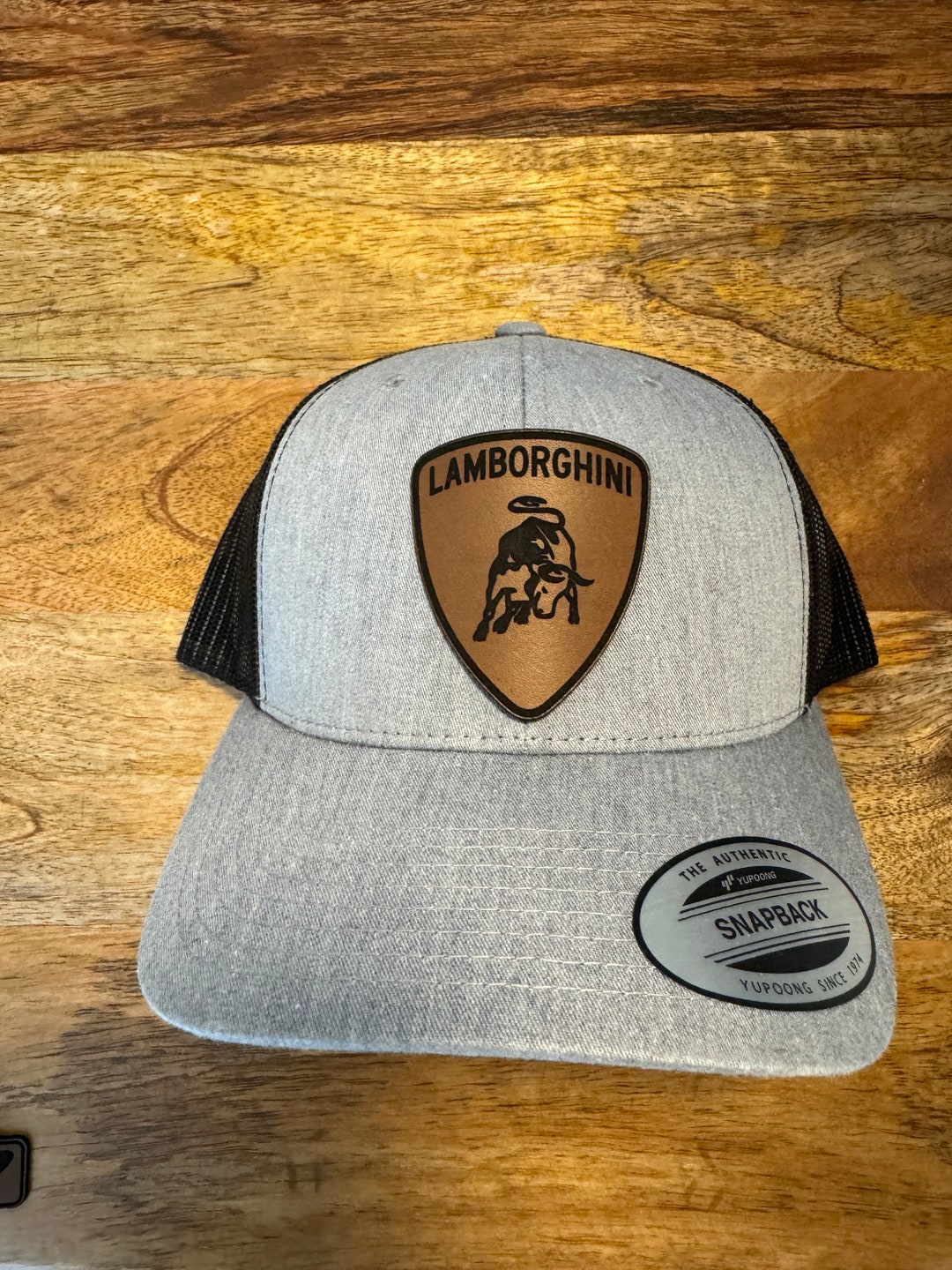Lamborghini Trucker Custom Car Hat Custom Made Leather Patch Trucker ...