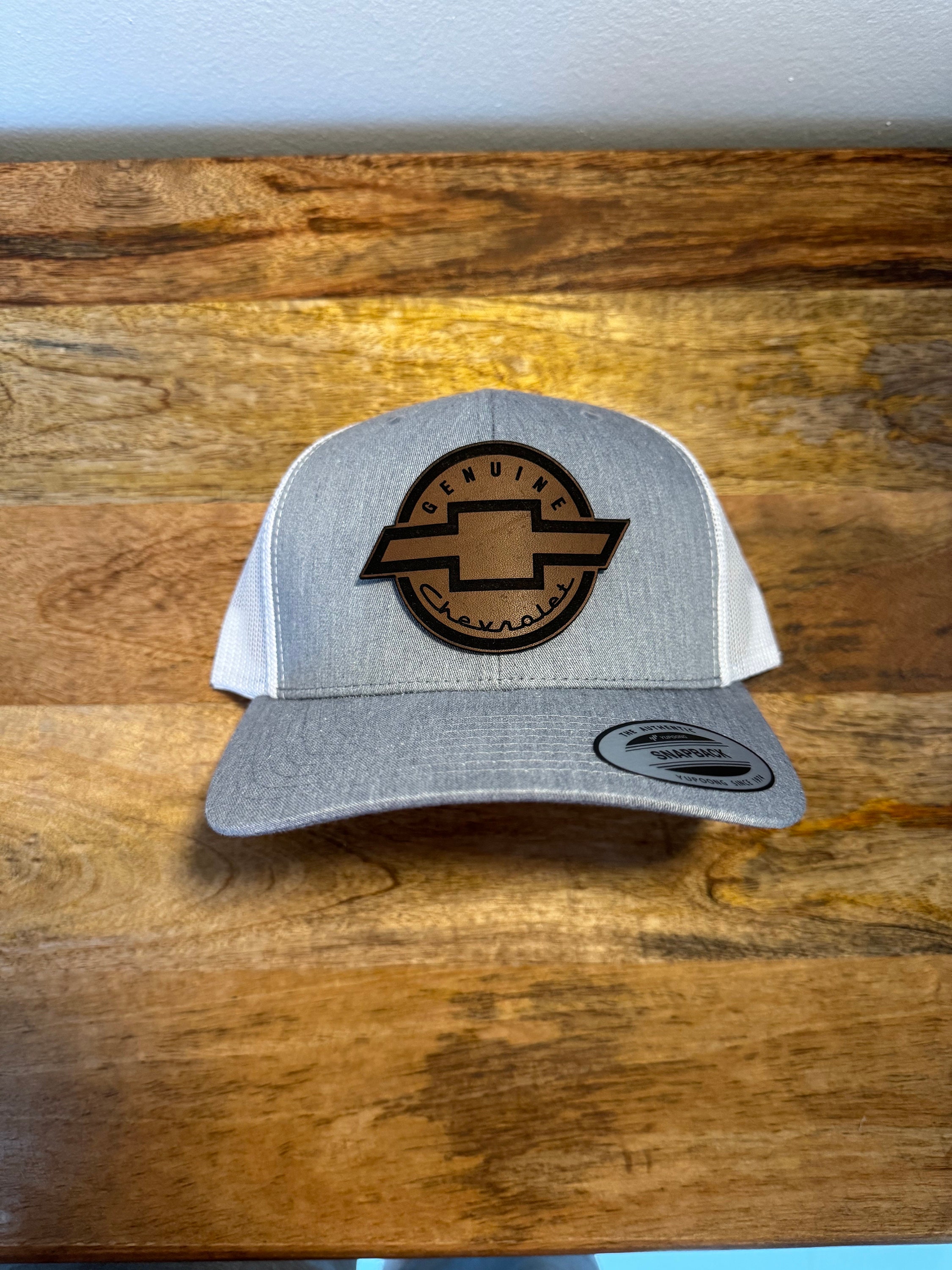 Chevrolet Chevytrucker Custom Car Hat Custom Made Leather Patch Trucker ...