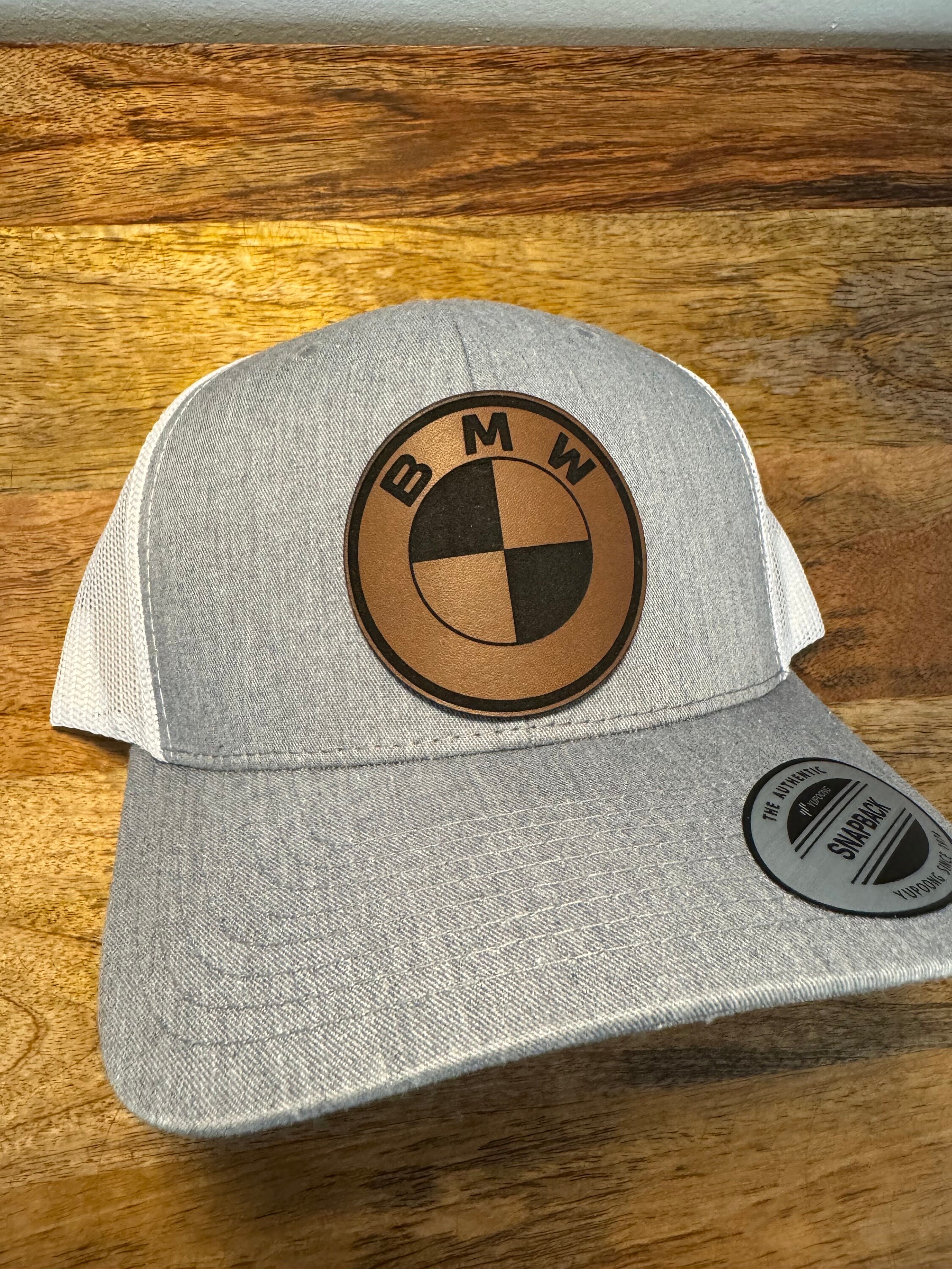 BMW Trucker Custom Car Hat Custom Made Leather Patch Trucker Hat ...
