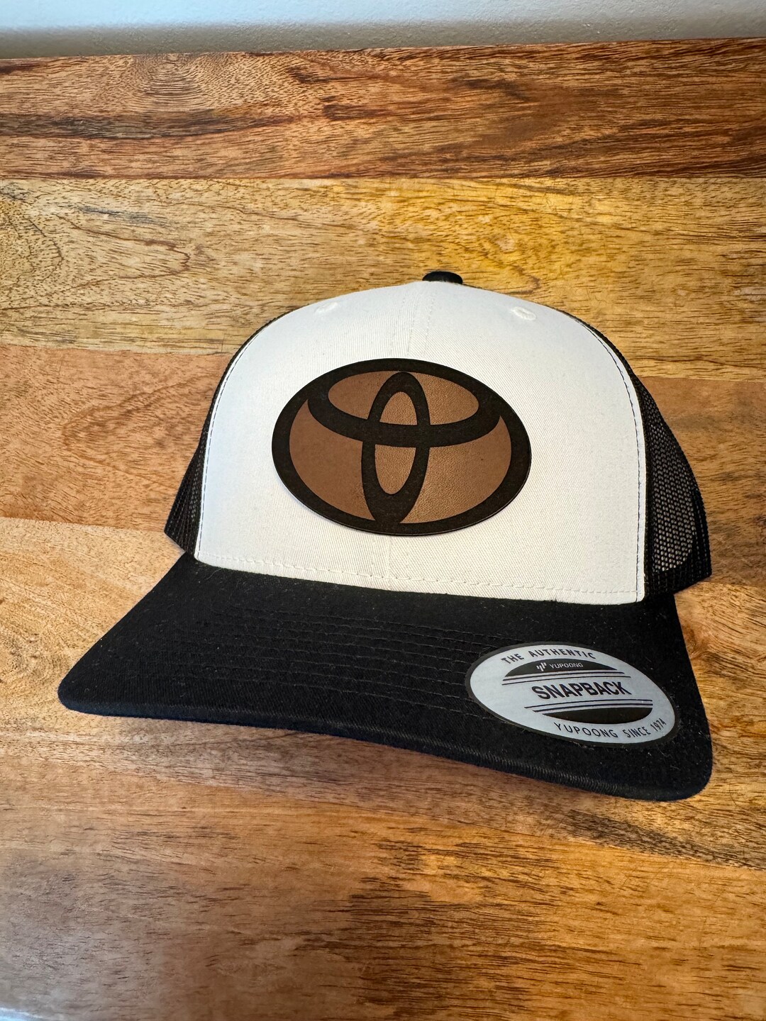Toyota Trucker Custom Car Hat Custom Made Leather Patch Trucker Hat ...