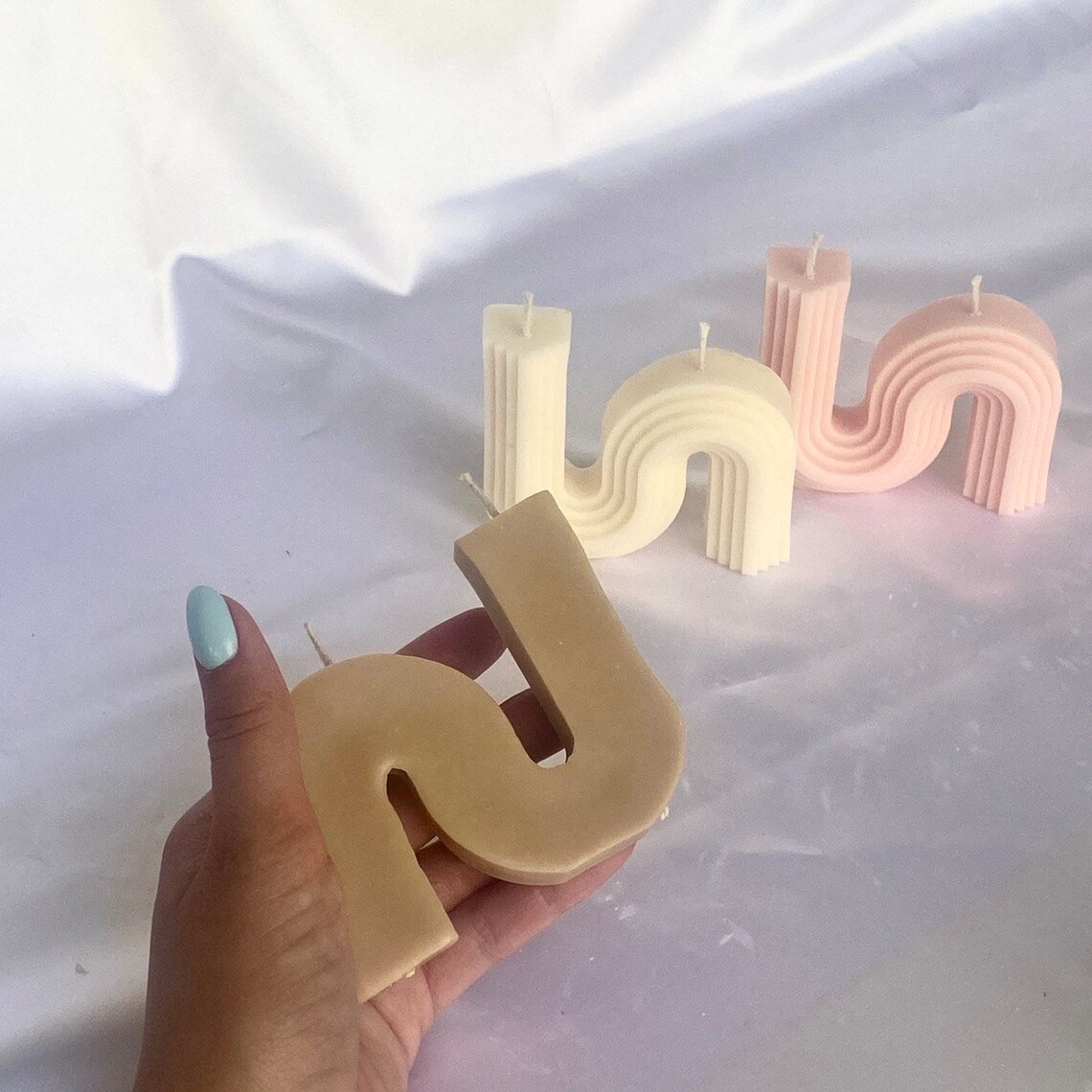 Modern Candle S Shaped Candle Geometric Candle Aesthetic - Etsy