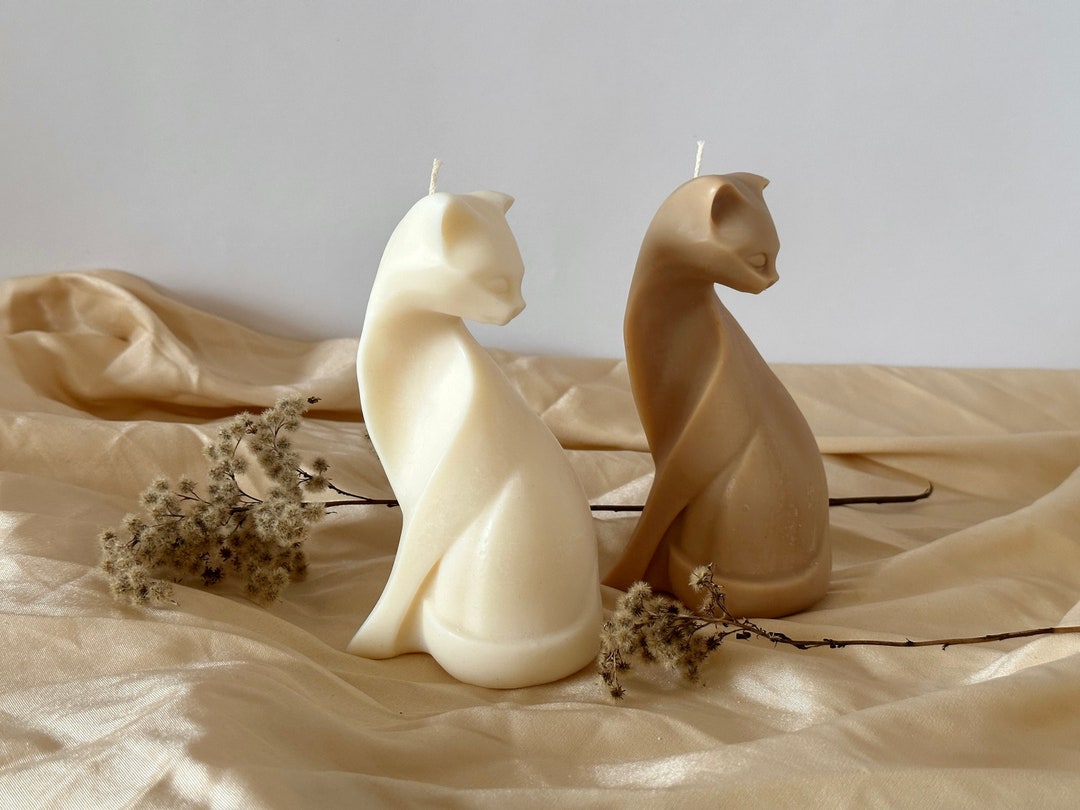 Cat Candle, Cute Cat Candle, Big Cat Candle, Cat Lover Gift, Kitty ...