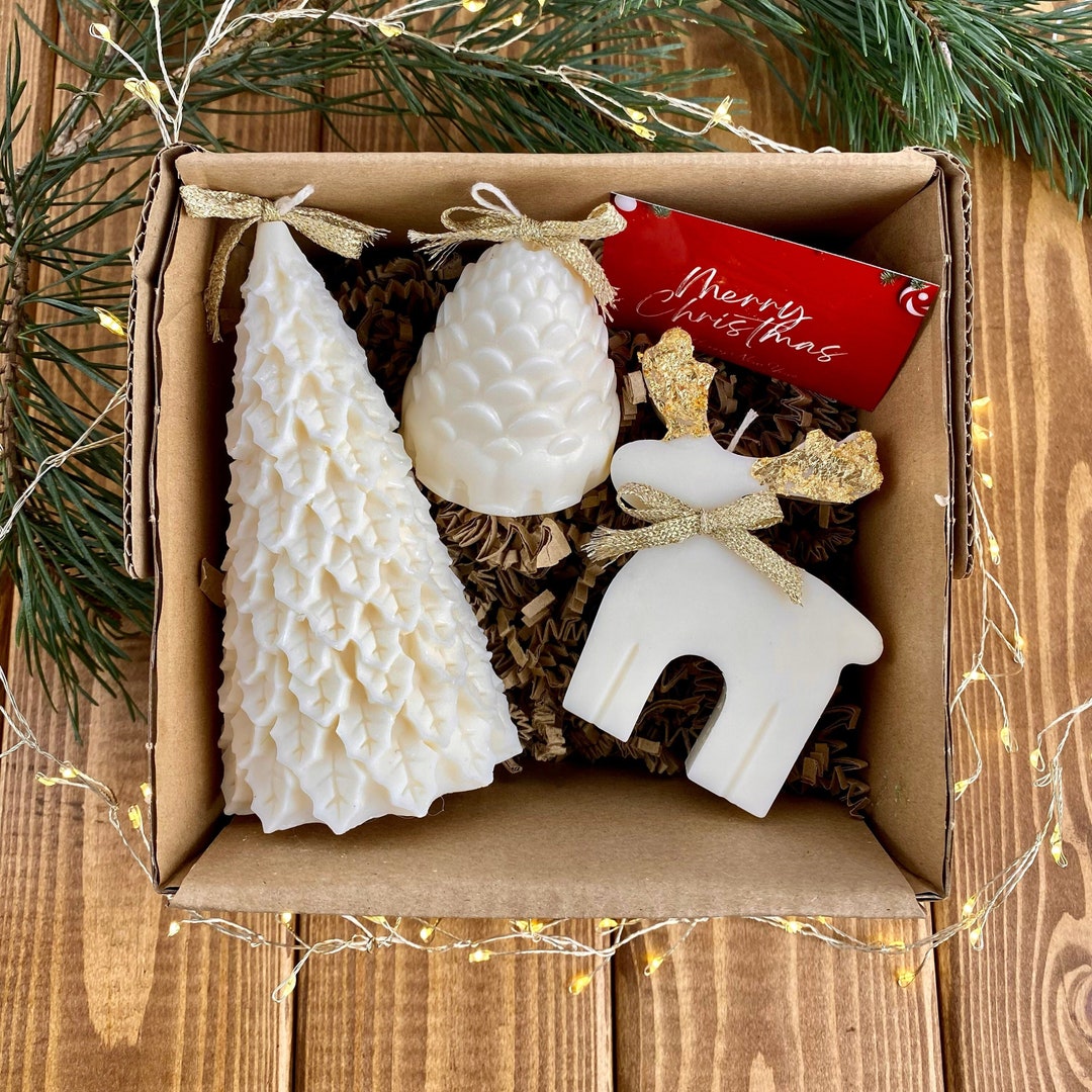 Christmas Gift Candle Set holiday Candle Festive Gift Box - Etsy
