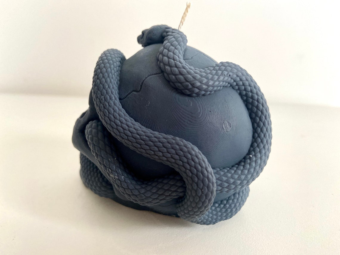 Skull Snake Candle Gothic Witch Candle Homemade Soy Candle - Etsy