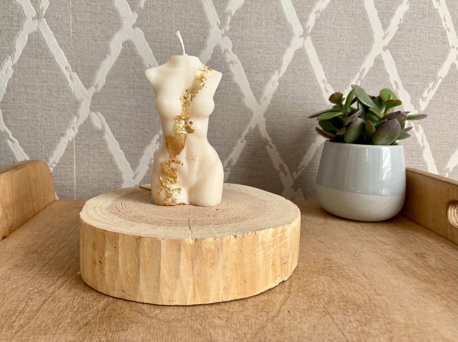 Female Torso Candle With Gold Flakes Venus Bust Candle Woman - Etsy