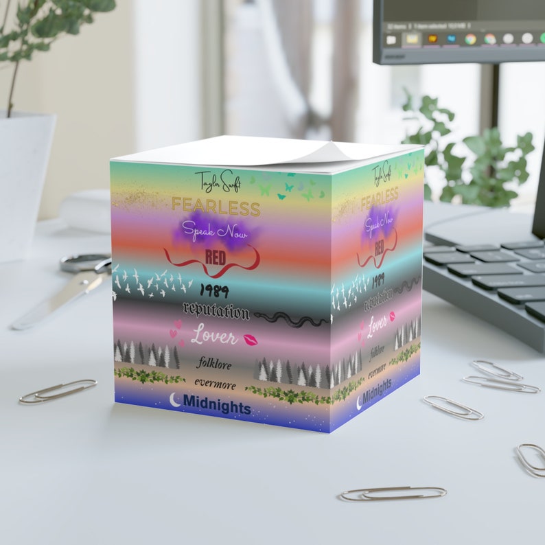 Taylor Swift Eras Post-it Note Cube, Taylor Swift Stationery, Tswift Desk Accessories, Eras Tour ...