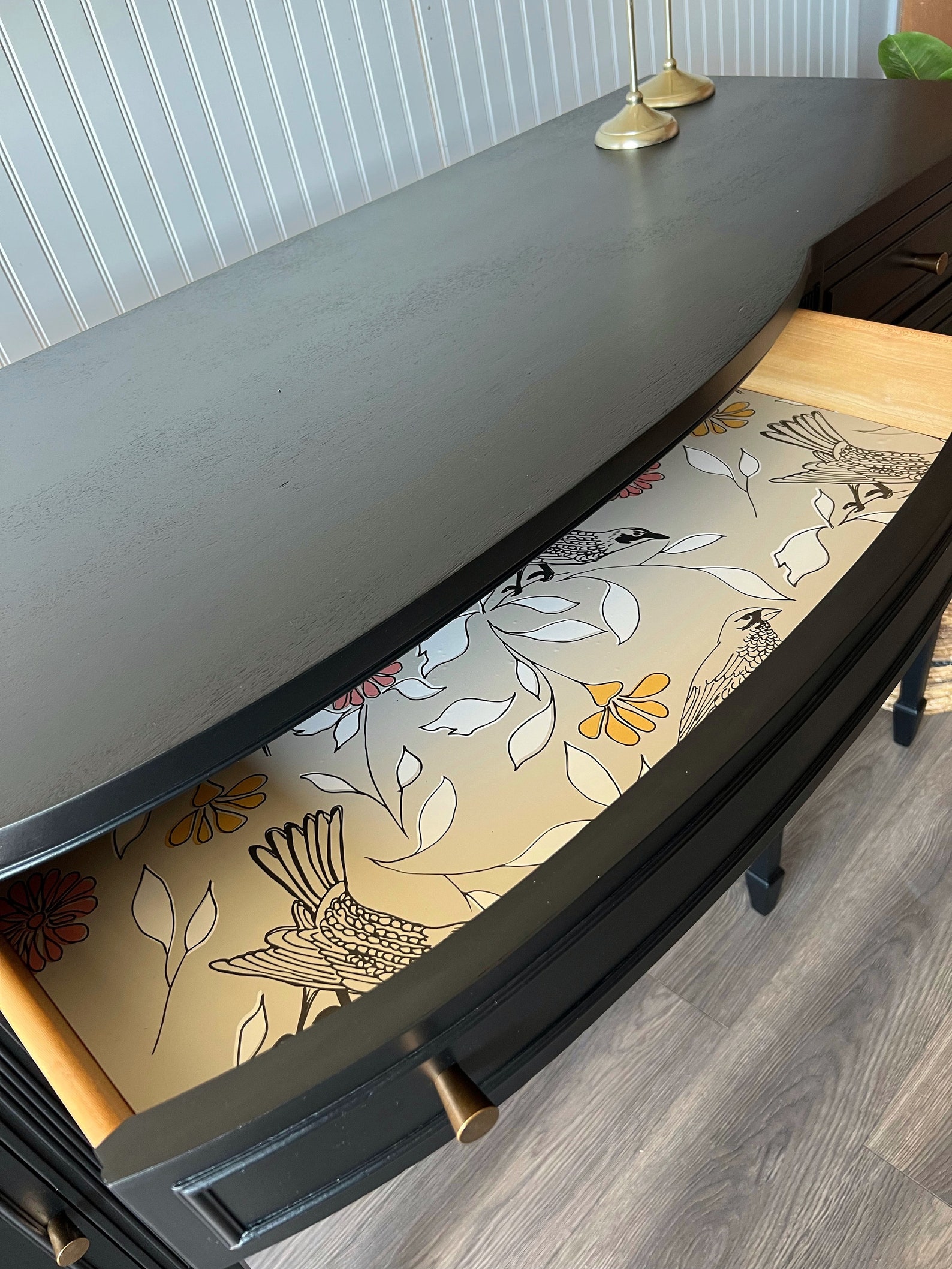 SOLD Large Modern Solid Wood Buffet Foyer Entry Table Sideboard Dining ...