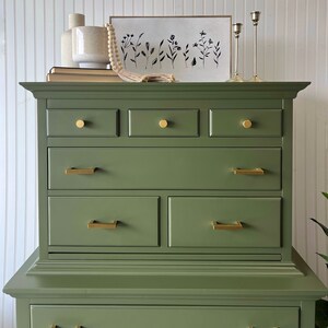 SOLD Olive Green Tallboy Dresser Modern Solid Wood Bedroom - Etsy