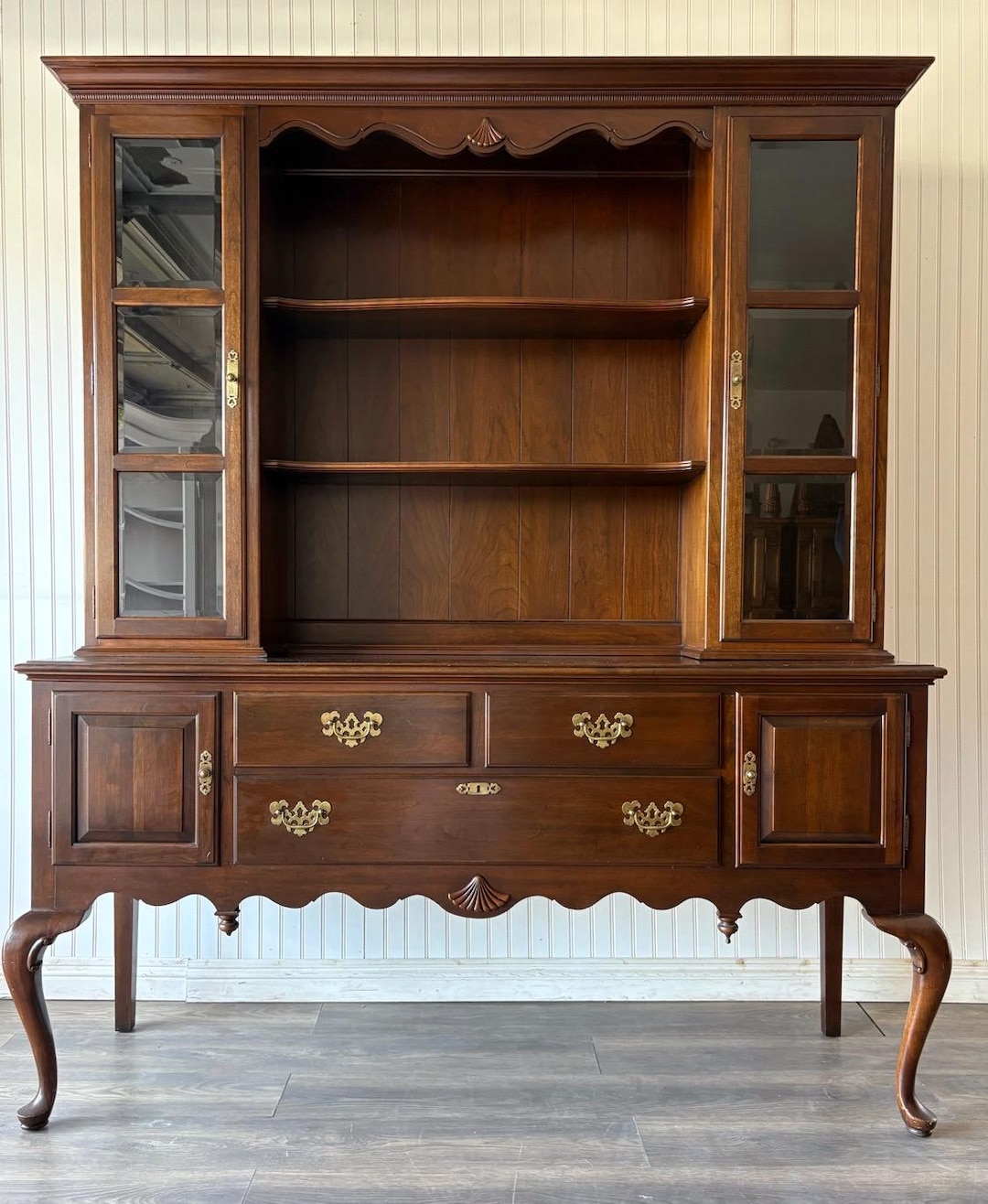 SOLD • Vintage Ethan Allen Queen Anne Style 2 Piece Cherry China ...