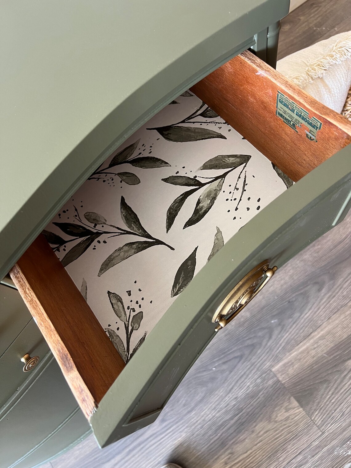 Hepplewhite 6 Drawer Dresser Chest of Drawers Solid Wood Mahogany Green ...