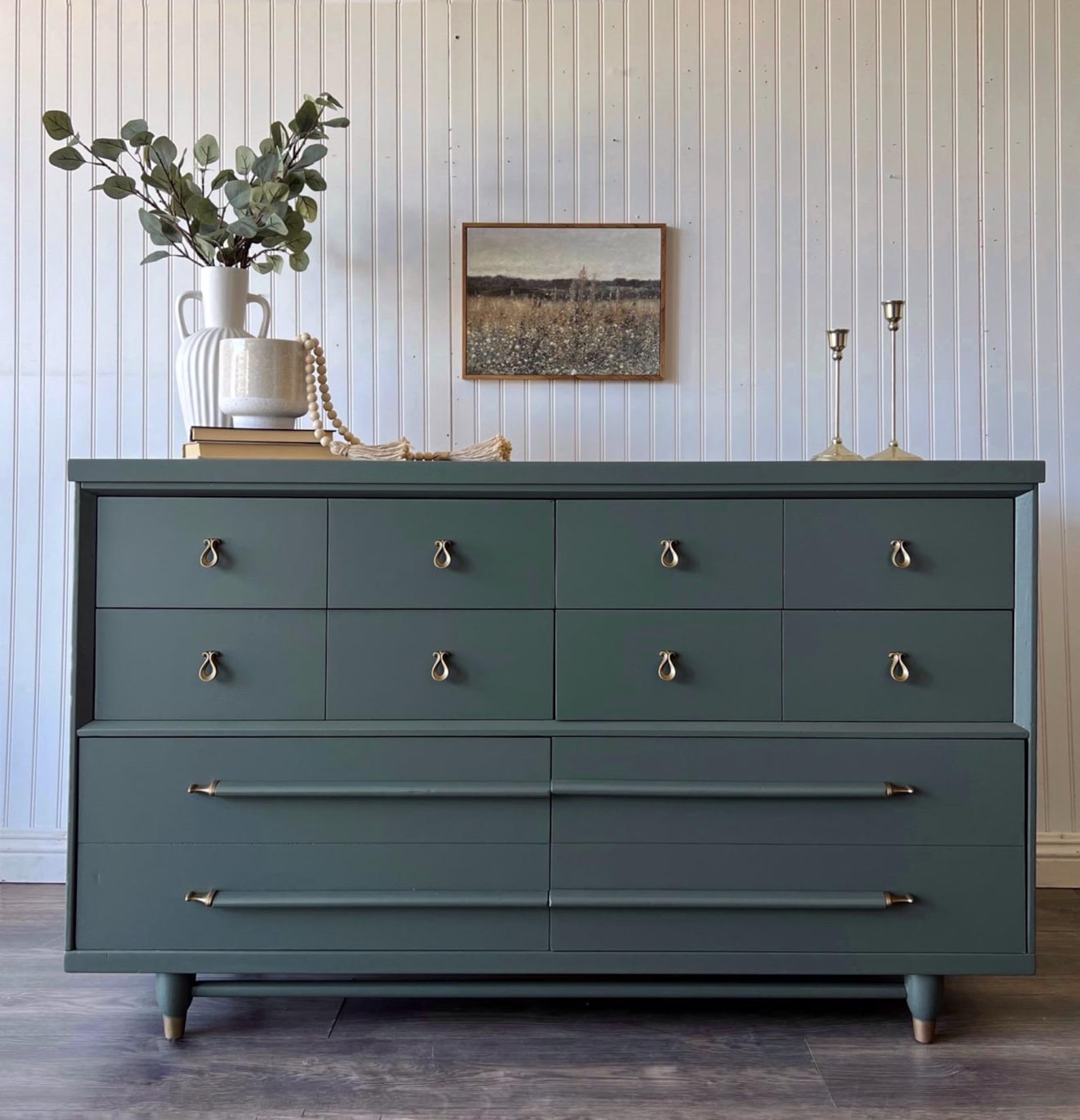 SOLD • Mid Century Modern Harmony House MCM Dresser Painted Green ...