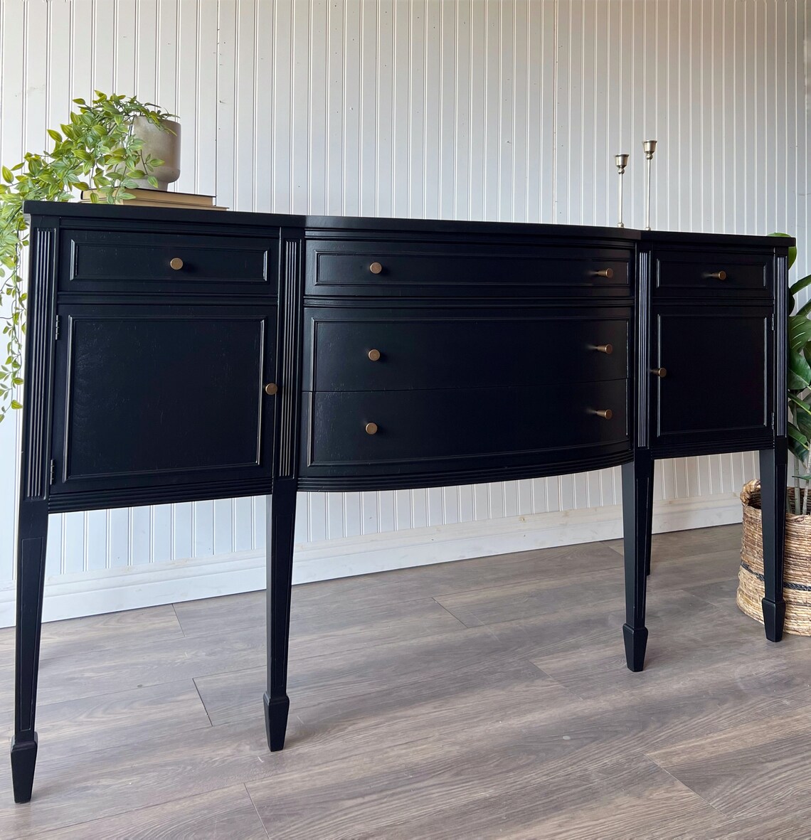 SOLD Large Modern Solid Wood Buffet Foyer Entry Table Sideboard Dining ...