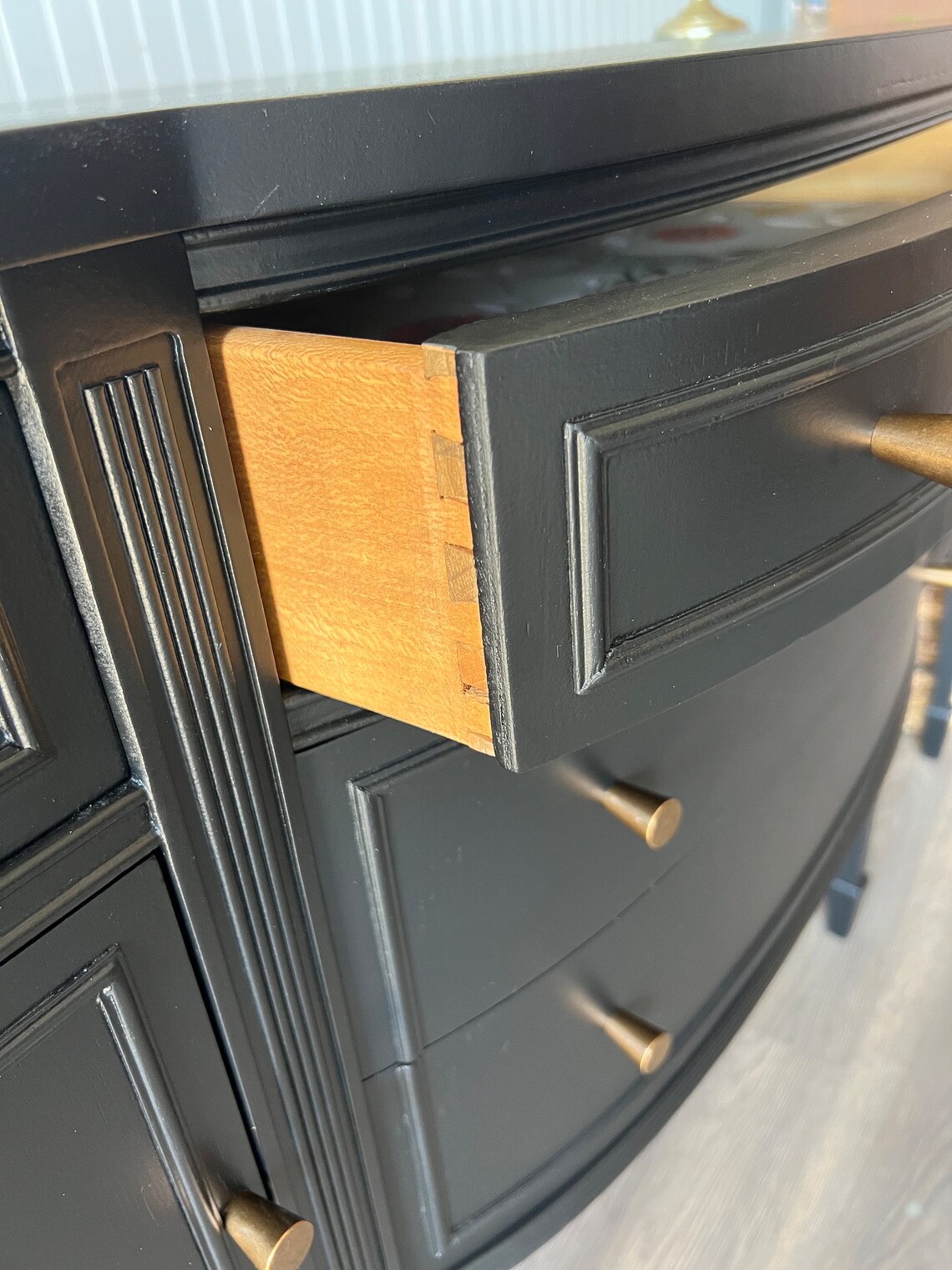 SOLD Large Modern Solid Wood Buffet Foyer Entry Table Sideboard Dining ...