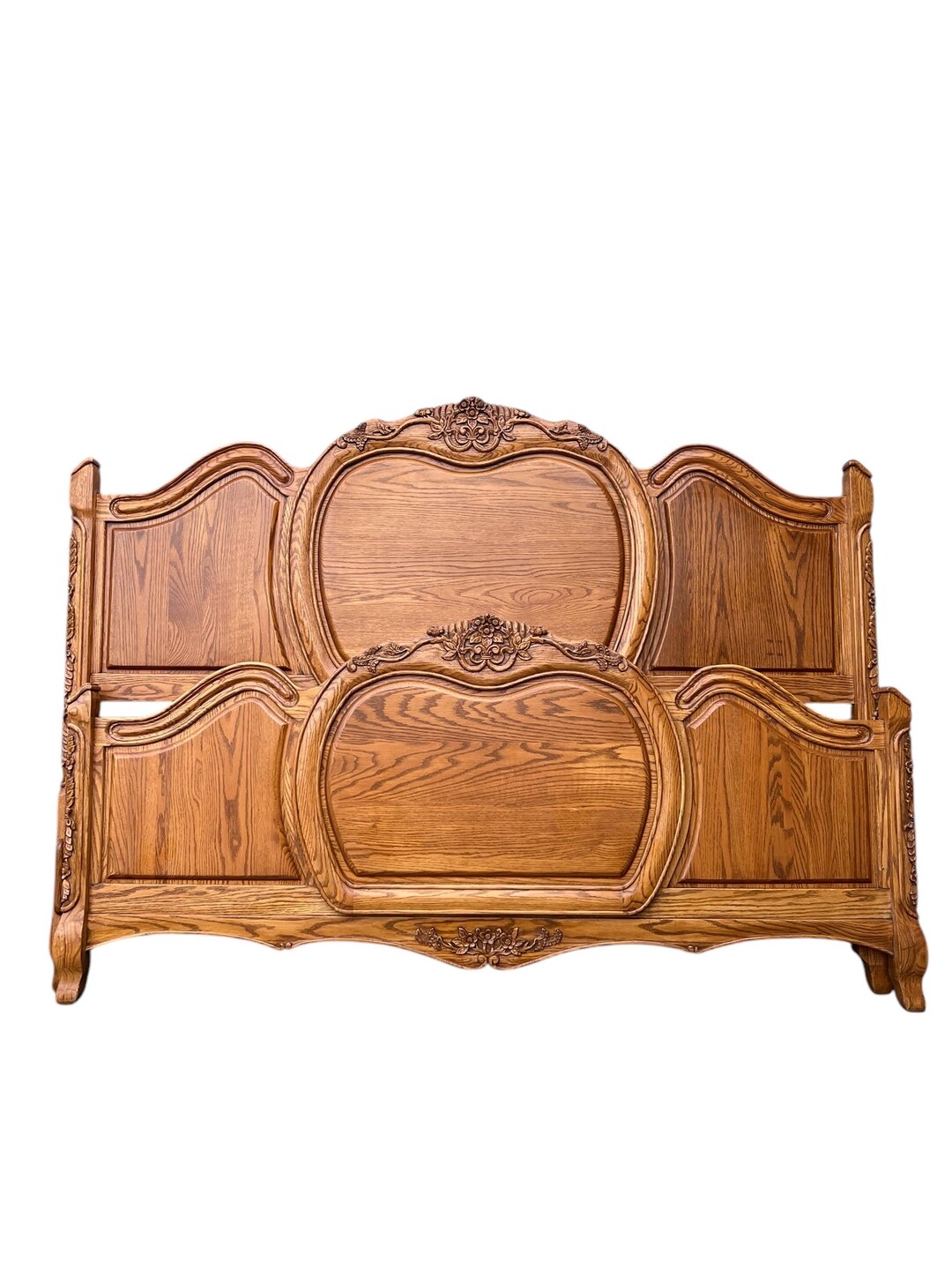 Solid Wood Oak California King Size Bed Frame Headboard Footboard ...