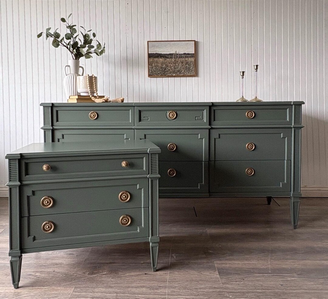 Mid Century Modern Drexel Palazzo MCM Dresser and Nightstand Set ...