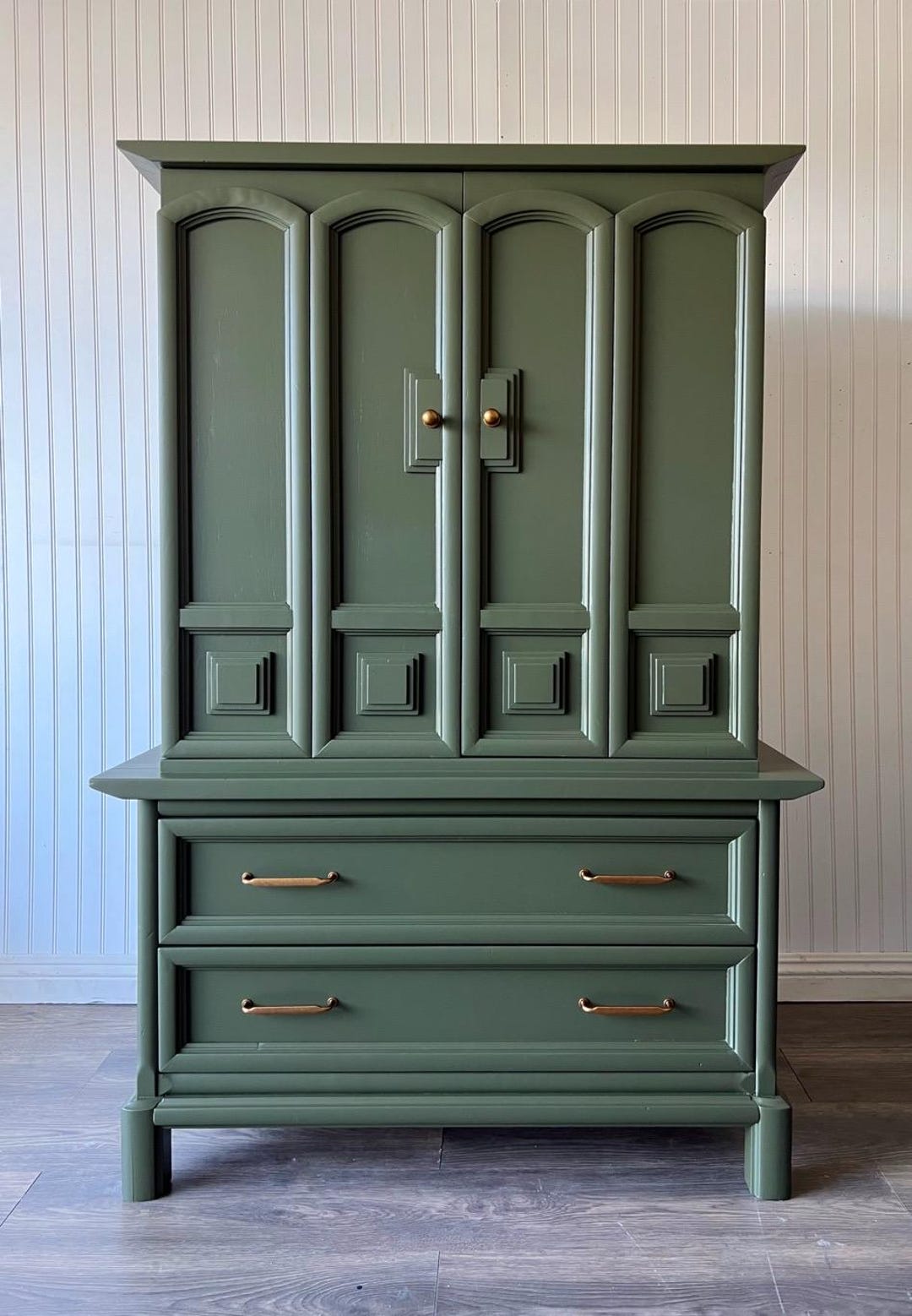 Vintage White Furniture Solid Wood Tallboy Cabinet Dresser Chest of ...