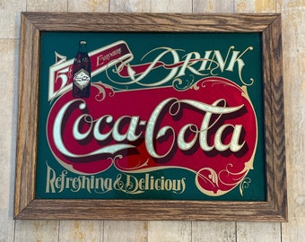 Glass Coca Cola Sign - Etsy