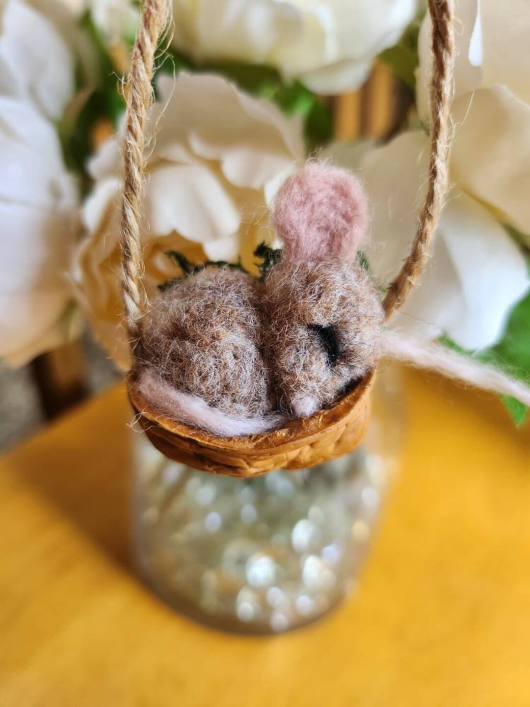 Felted Sleeping Mouse in a Walnut Shell. Needlefelted. Mice. Hanging ...