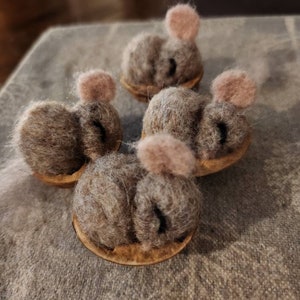 Felted Sleeping Mouse in a Walnut Shell. Needlefelted. Miniature ...