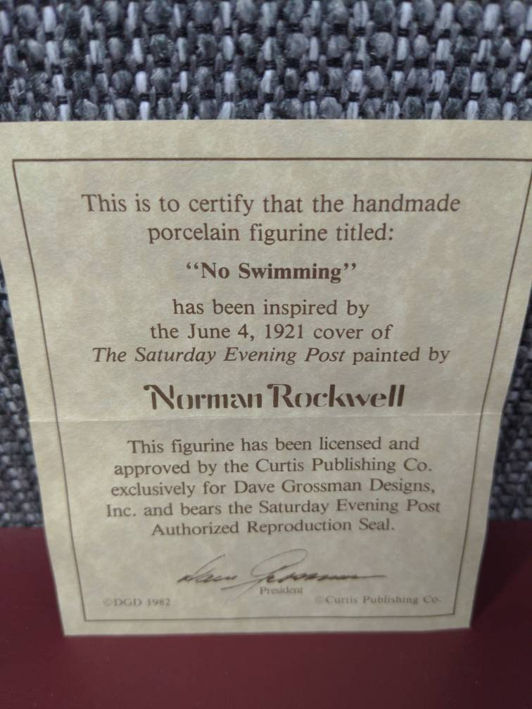 Norman Rockwell Figurine no Swimming Saturday Evening Post June 4, 1921 ...