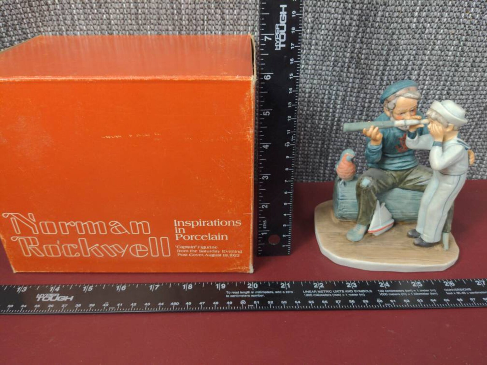 Norman Rockwell Figurine captain in Box. RW-8 From Gorham. Saturday ...