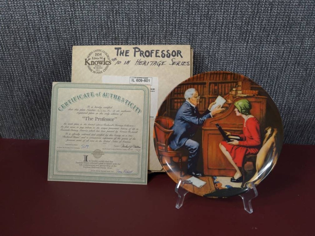 Norman Rockwell Teller The Professor von der Edwin - Etsy Österreich