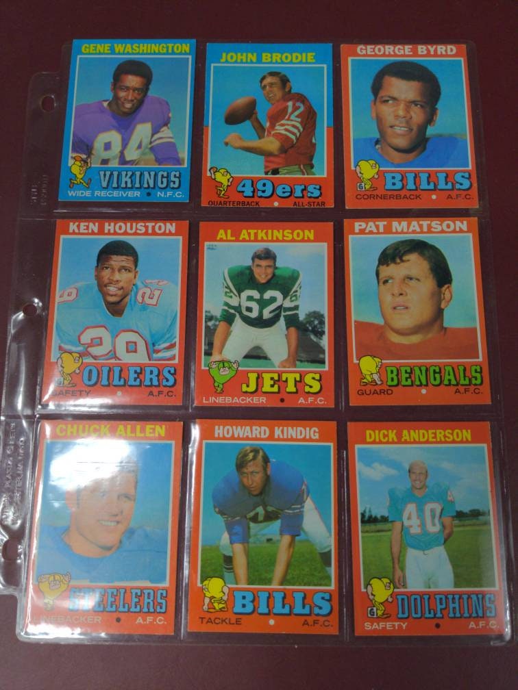 54 Assorted Vintage Football Cards 1960s and 70s - Etsy