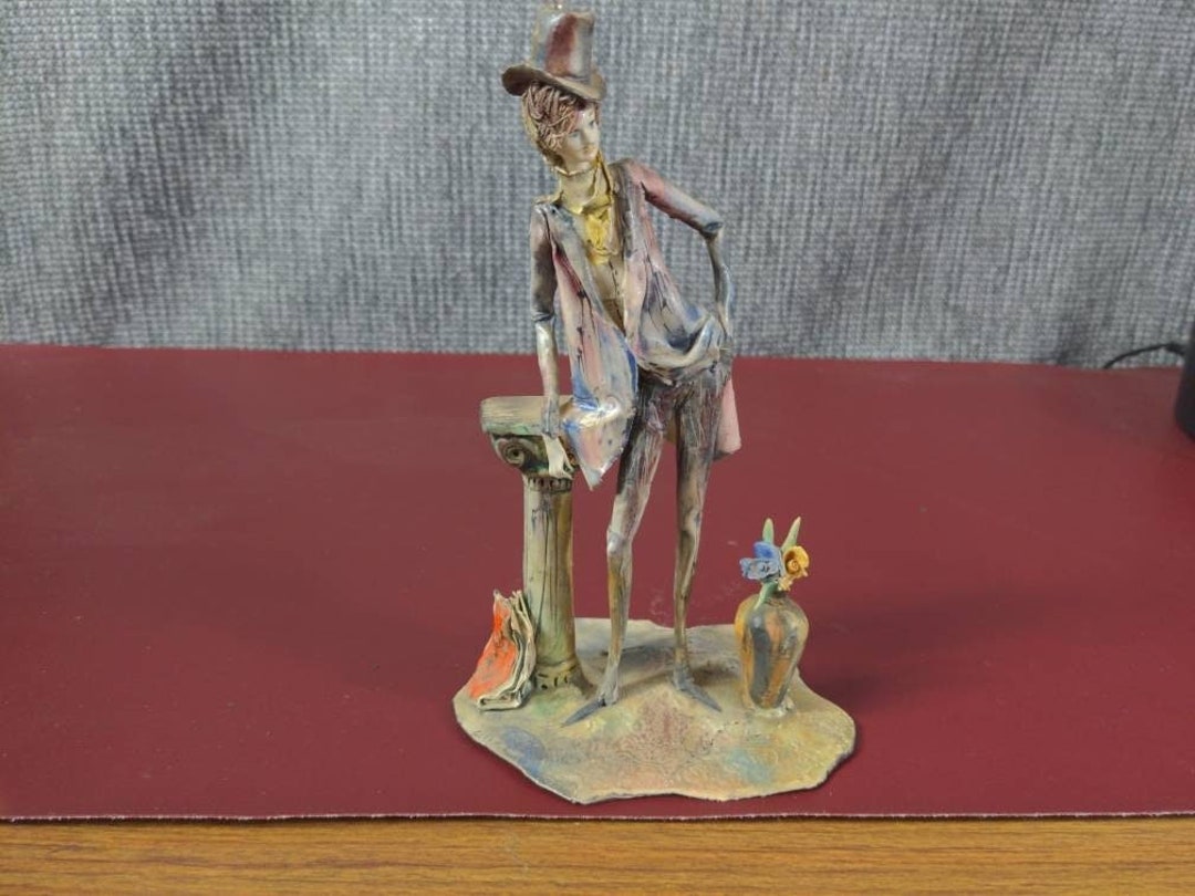 Vintage Rare 8 Inch Lo Scricciolo Man Leaning on Podium Italian ...