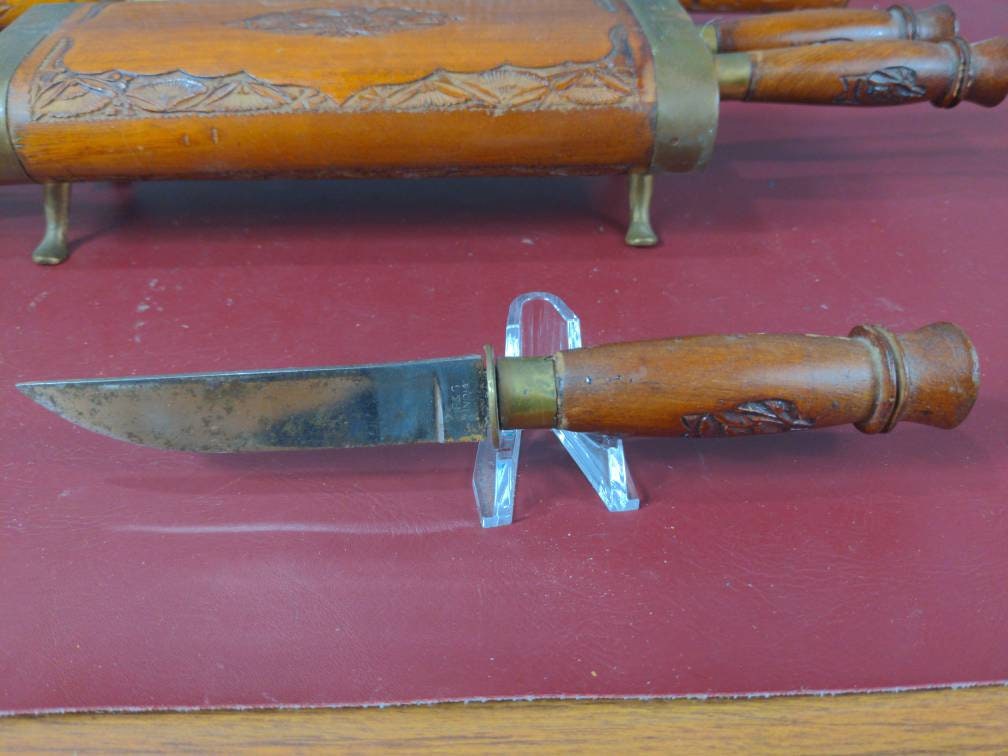 Indian Carving Set With Wood Sheaths - Etsy