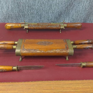 Indian Carving Set With Wood Sheaths | Etsy