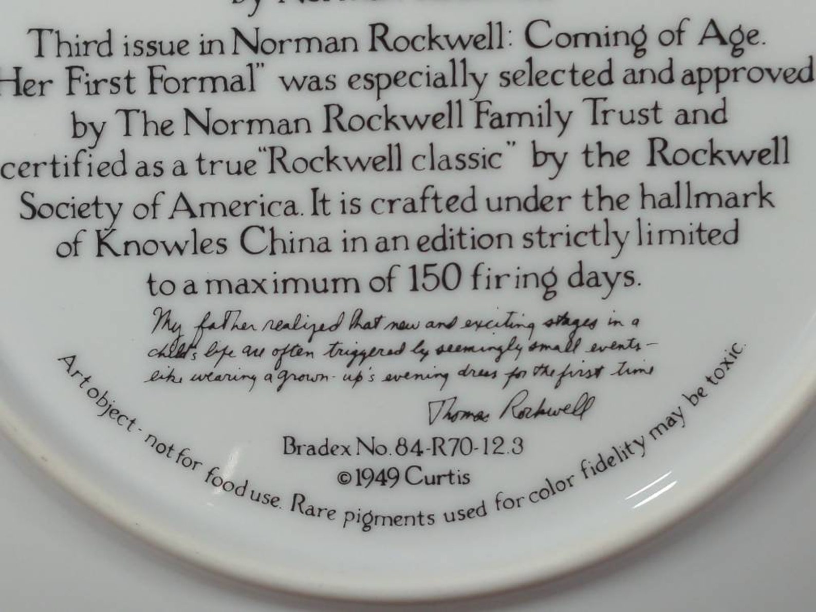Norman Rockwell Plate her First Formal From the - Etsy