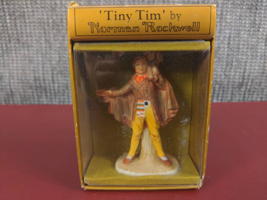 Small Norman Rockwell tiny Tim Figurine Circa - Etsy