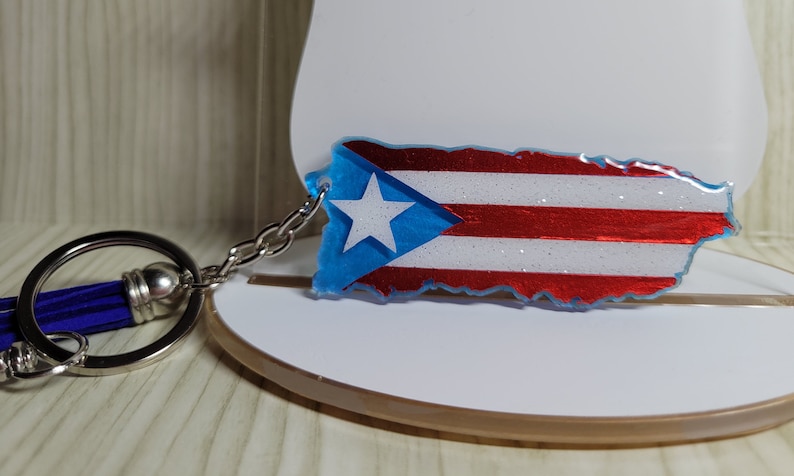 Puerto Rico Keychain PR Flag Flag Keychain - Etsy