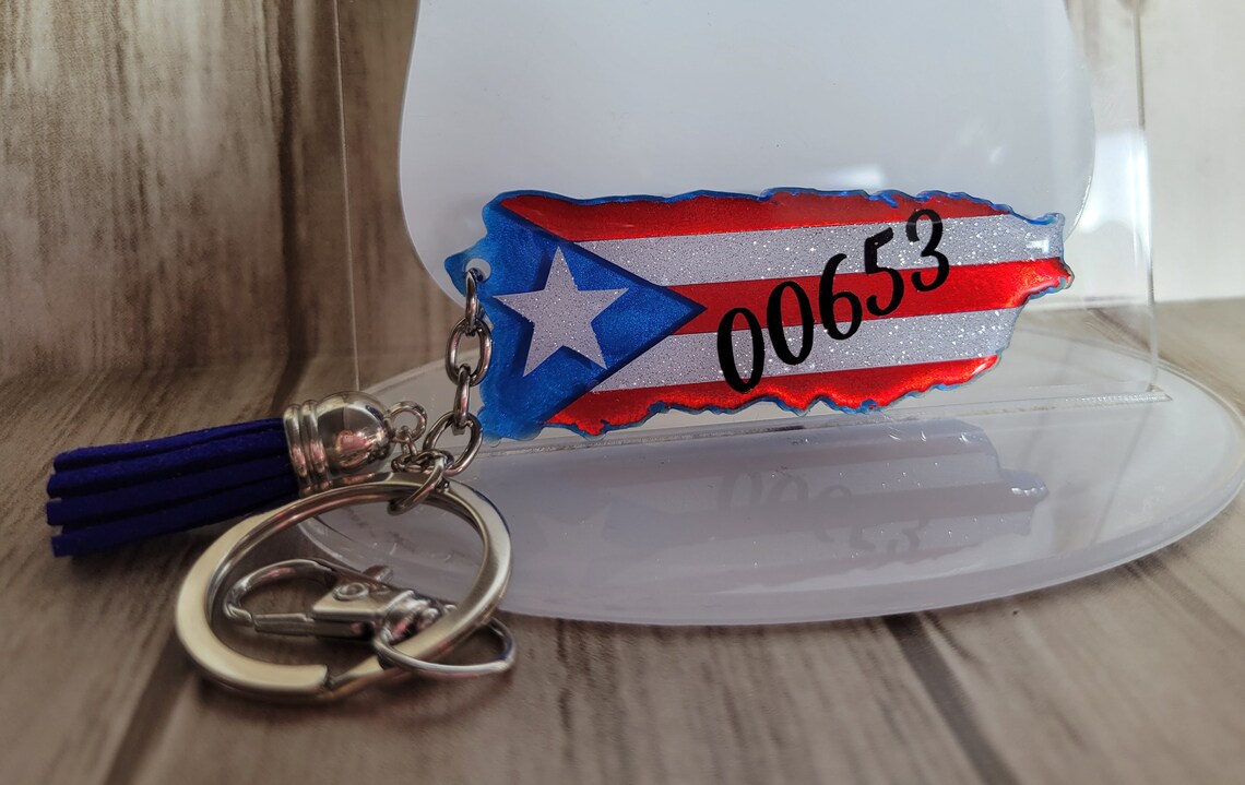 Puerto Rico Keychain PR Flag Flag Keychain - Etsy