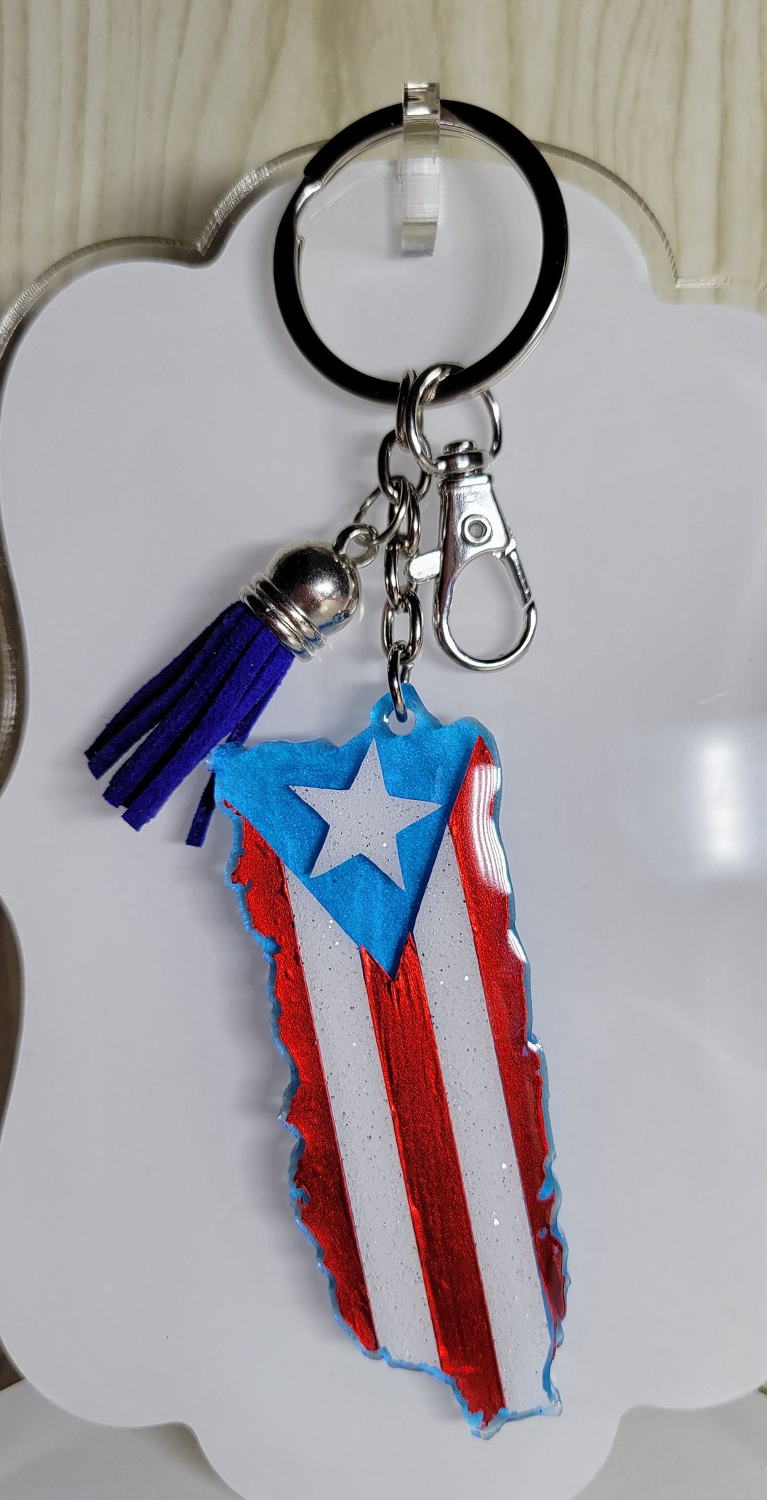 Puerto Rico Keychain PR Flag Flag Keychain - Etsy