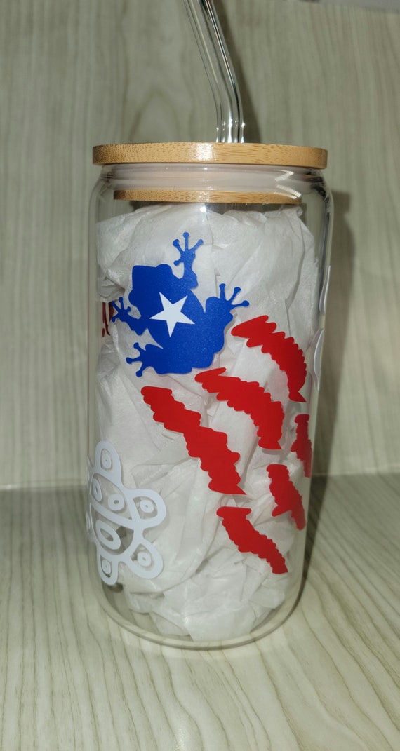 Puerto Rico Beer Can Glass Boricua Soy Cup Yo Soy Boricua | Etsy