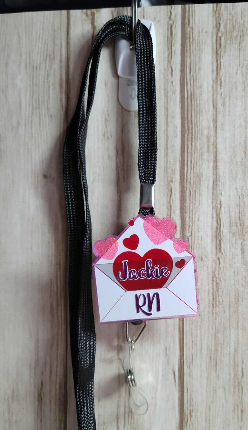 Valentine's Cow Badge Reel/ Lanyard/ Cow Badge Reel/ Sitting Cow Badge ...