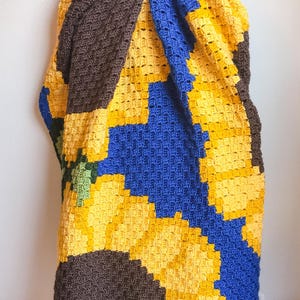 Crochet Sunflower C2C Blanket Graphgan Pattern, Crochet Sunflower C2c ...