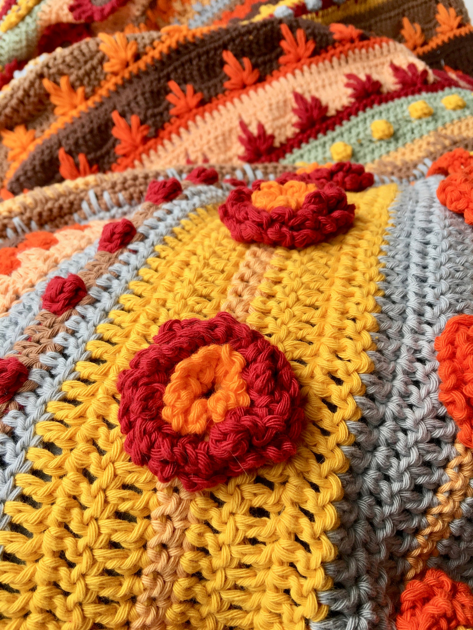 Crochet Fall Blanket Pattern: Autumn Stitch Sampler Throw (PDF Pattern ...