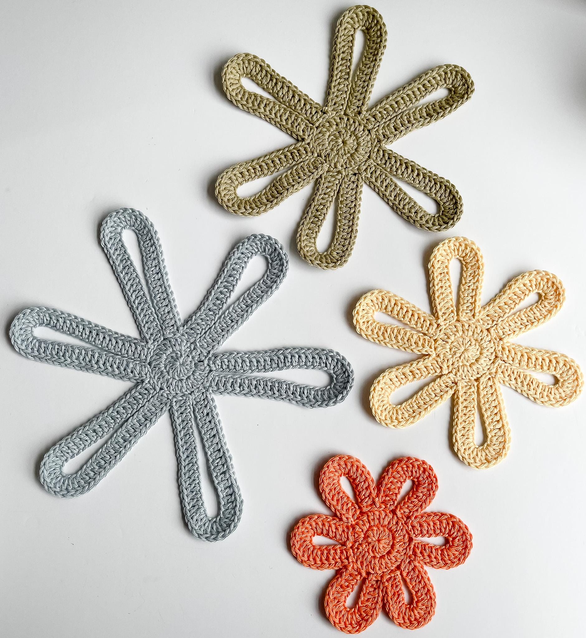 Crochet Flower Pan Protector Pattern: Easy Floral Motif (PDF Pattern ...